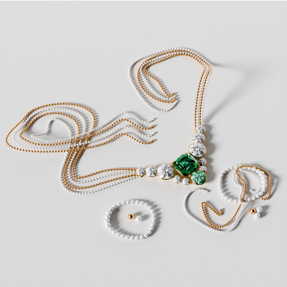 Necklace with pearls | Accessories models | BlenderKit