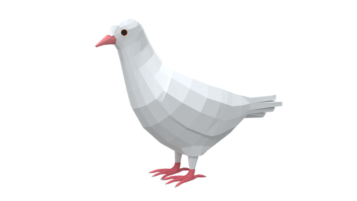 Low Poly White Pigeon | Birds models | BlenderKit