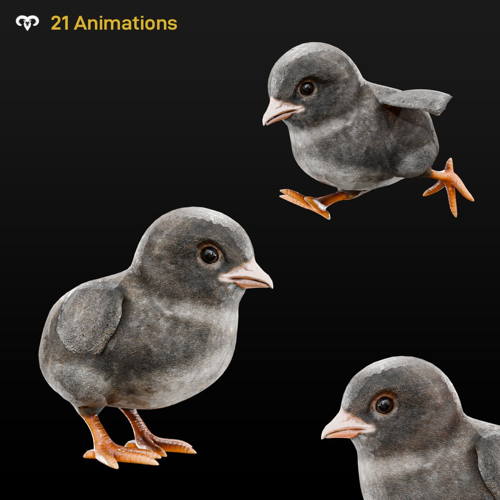 Chick Animated | Birds models | BlenderKit