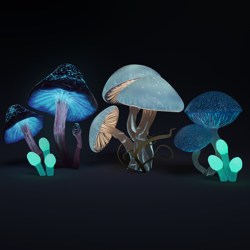 Fantasy mushroom forest props | Outdoor Plants models | BlenderKit