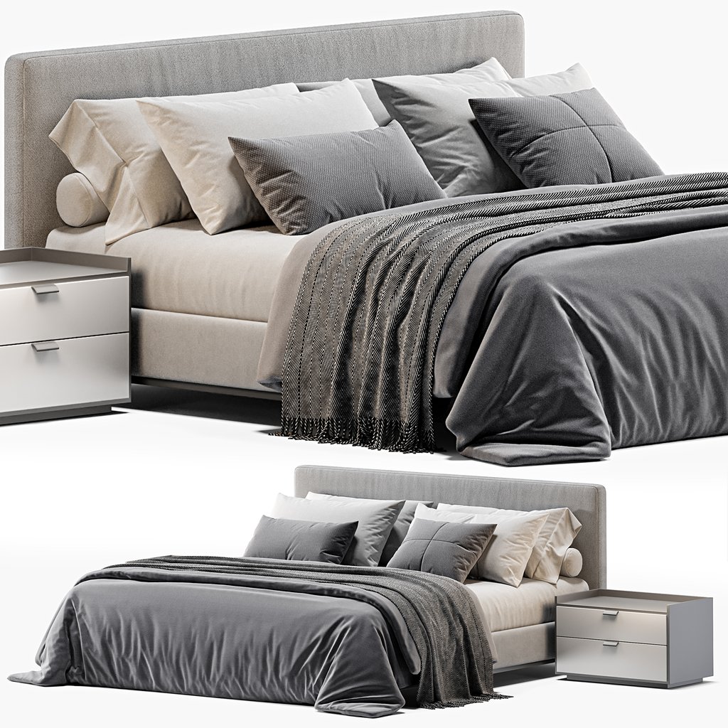 Bed Minotti Andersen | Beds models | BlenderKit