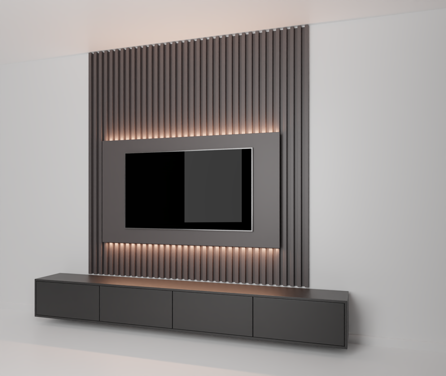 Modern Tv wall | Consoles models | BlenderKit