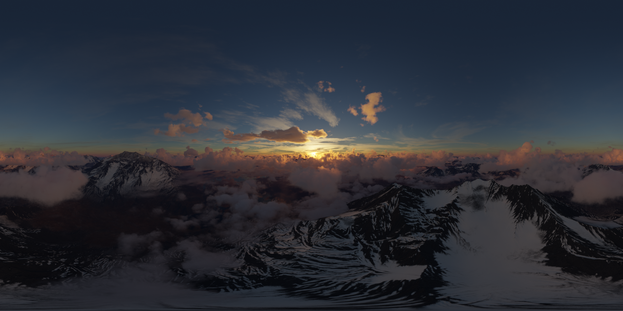 Aerial Mountain Dramatic Sunset | FREE Landscapes HDRis | BlenderKit