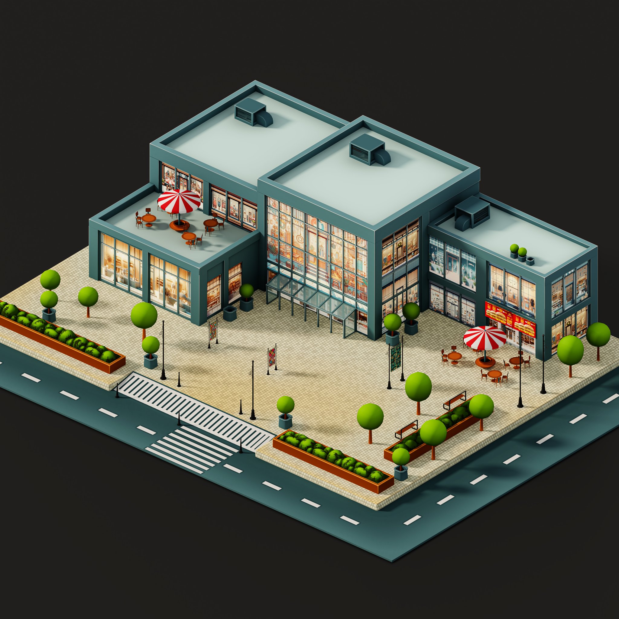 Shopping mall | Architectural Scenes models | BlenderKit