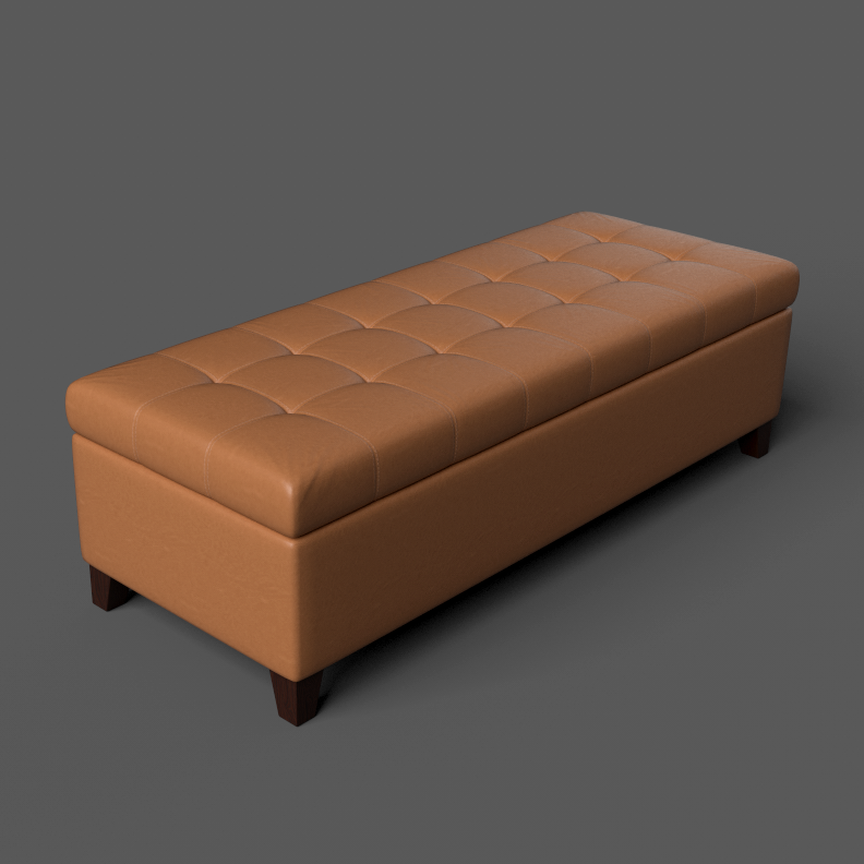Leather Two Seat Storage Bench | Poufs models | BlenderKit