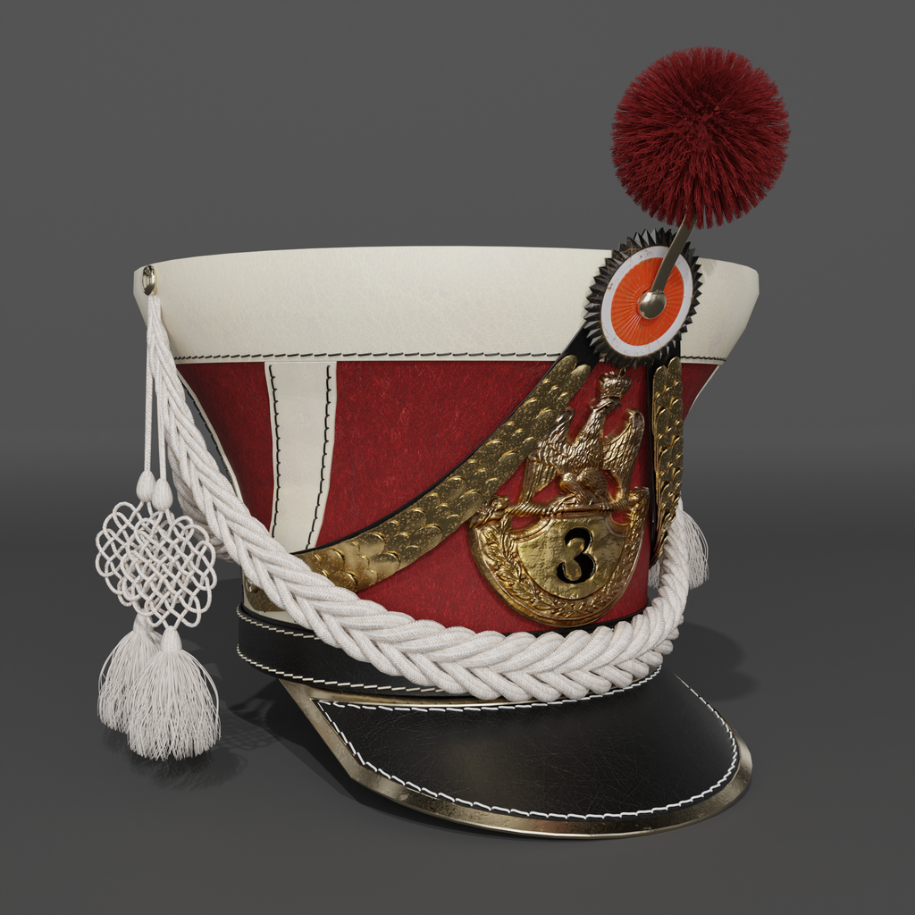 Shako of a line infantry officer | FREE Headwear models | BlenderKit
