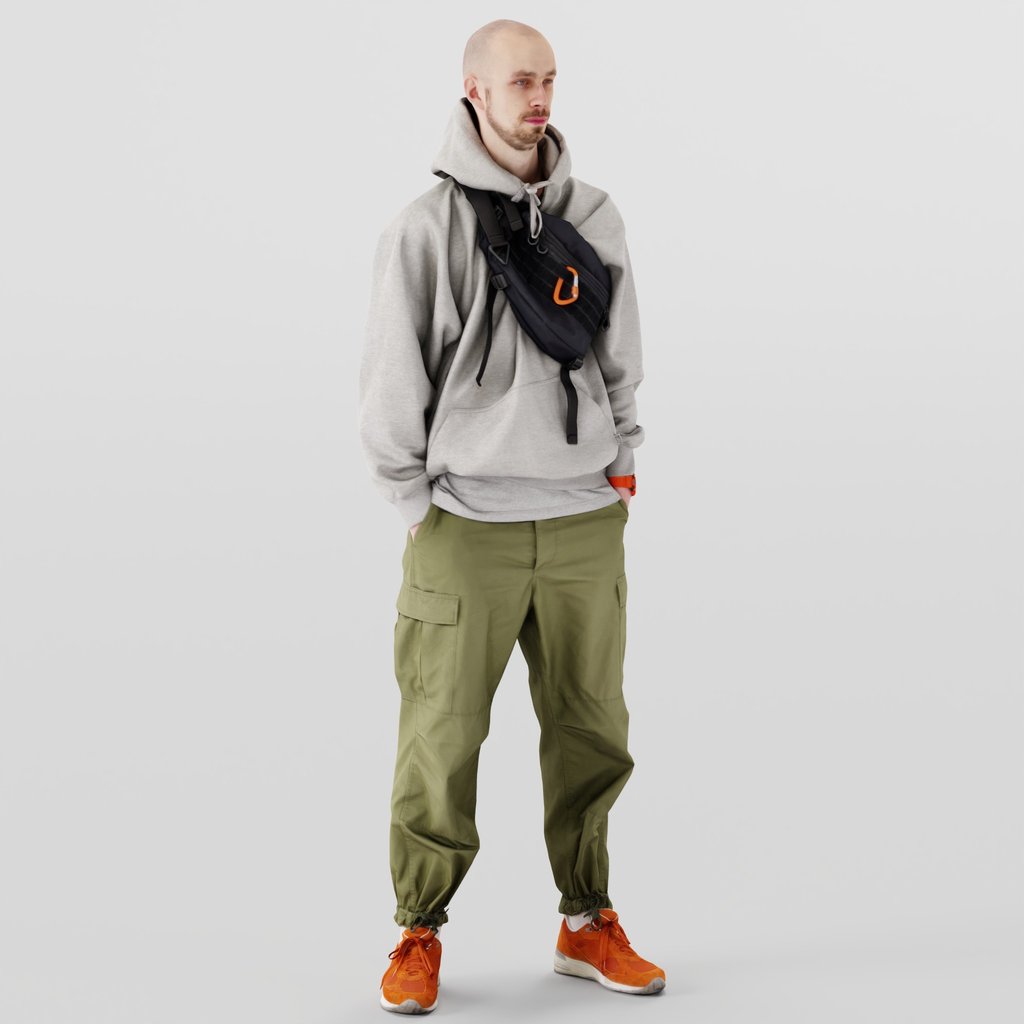 Young Bald Tall Man | Men models | BlenderKit