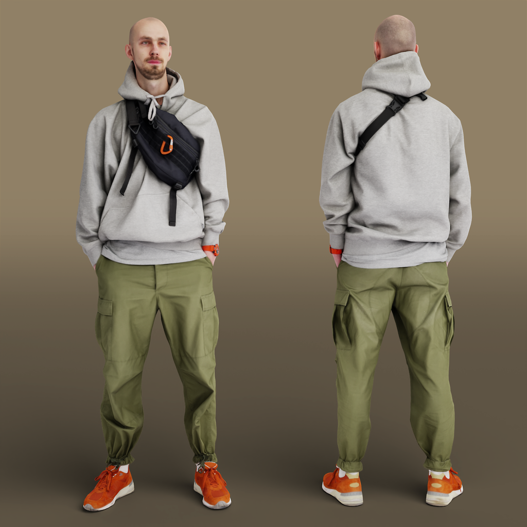 Young Bald Tall Man | Men models | BlenderKit