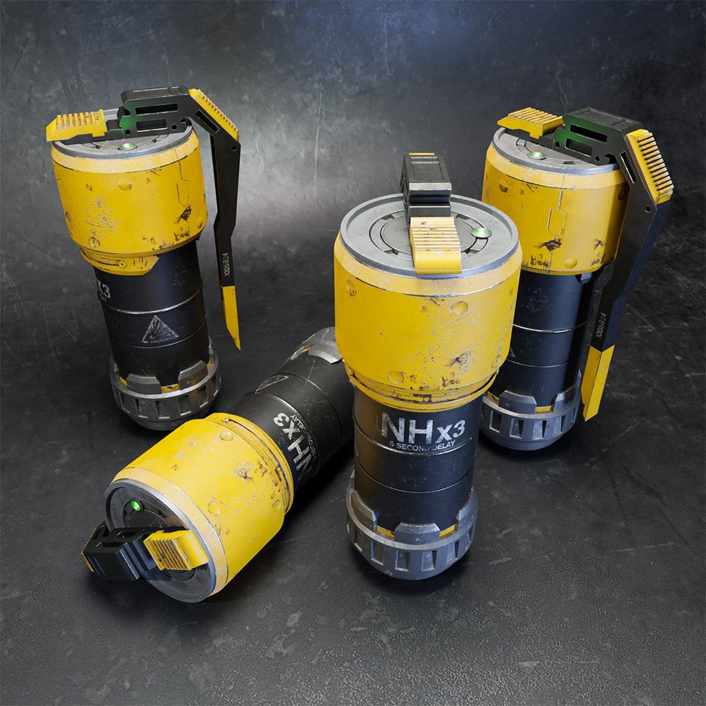 Grenade NHX3 | Sci-Fi Weapons models | BlenderKit