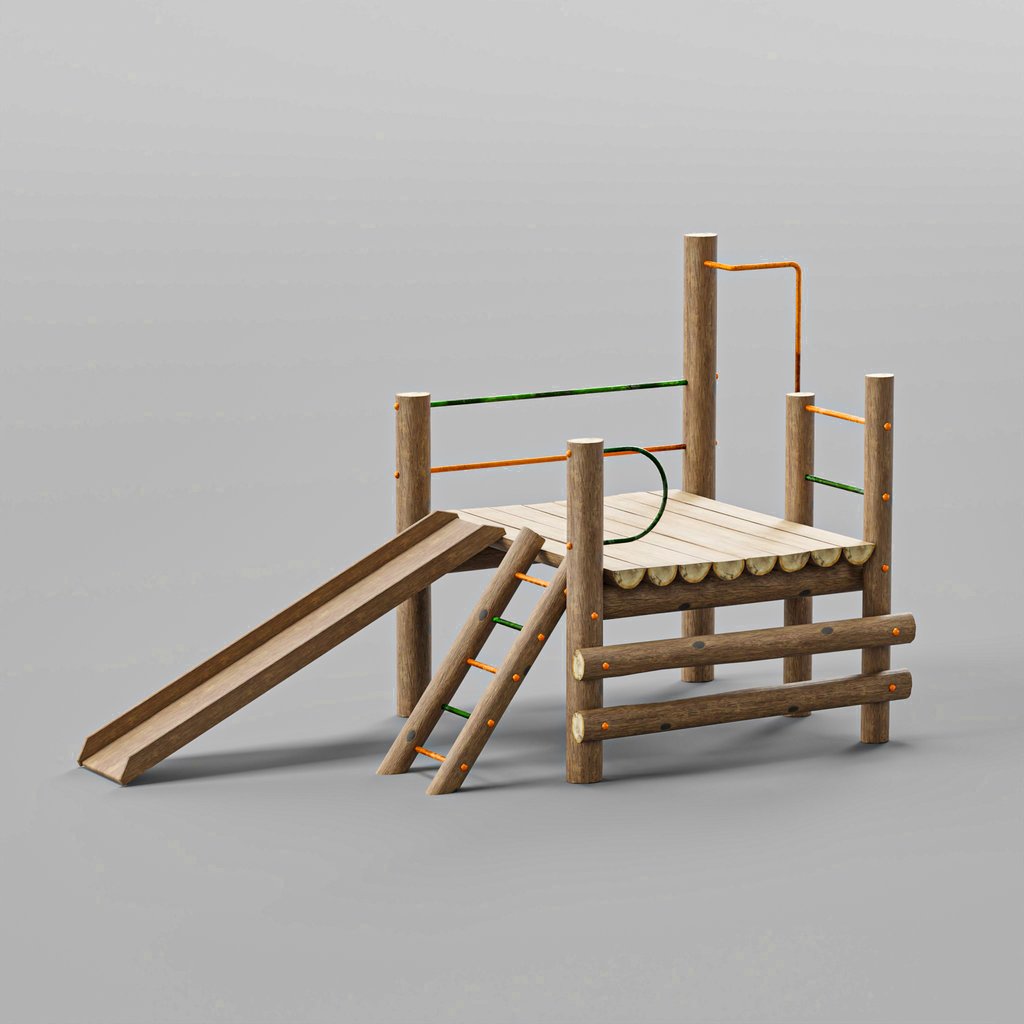 Playground Slide plataform | FREE Playgrounds models | BlenderKit