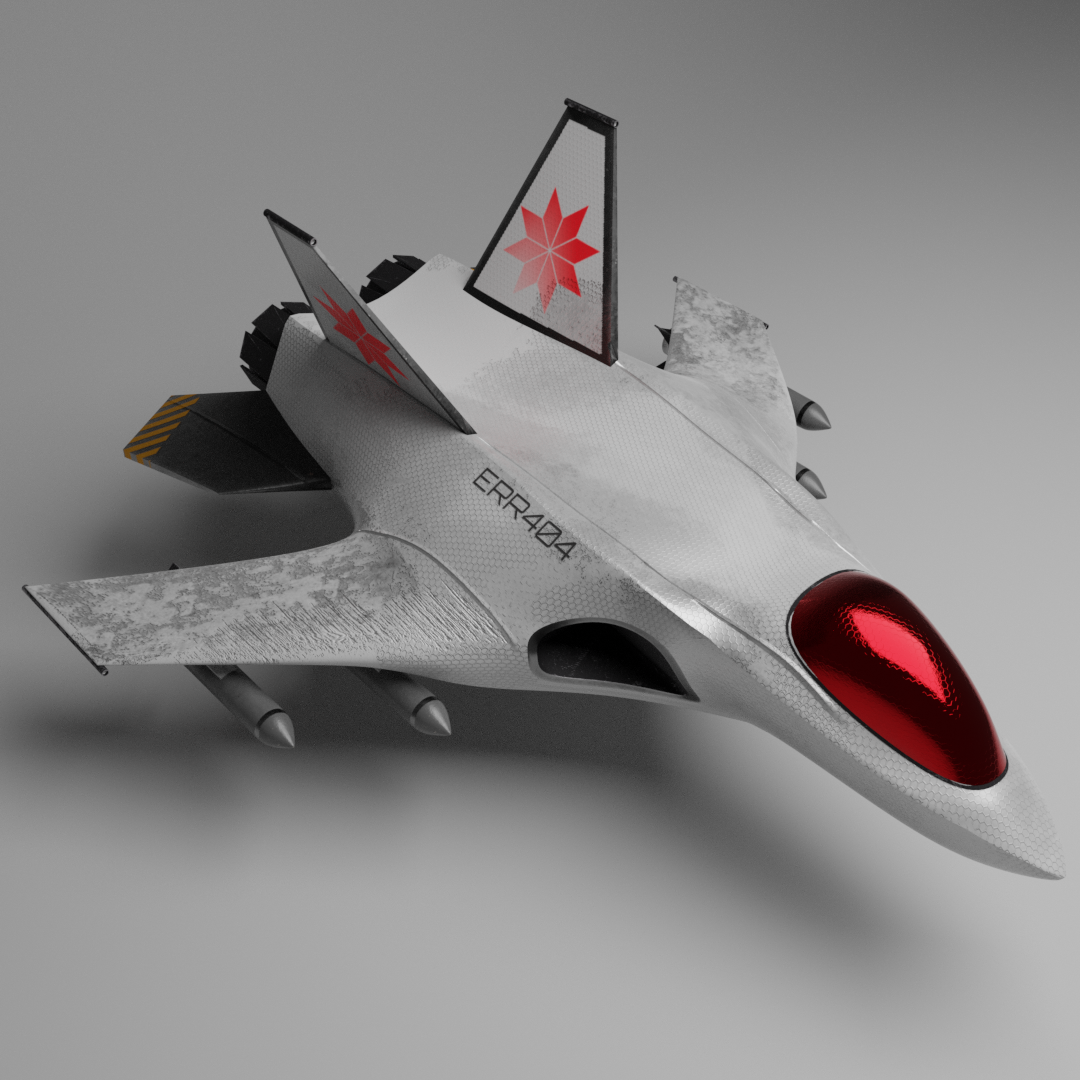 F22 Fighter Jet Grey V3 White Red | Military Aircraft models | BlenderKit