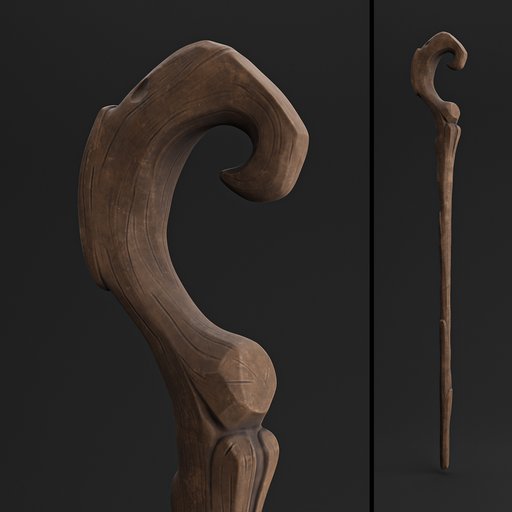 Staff | Accessories models | BlenderKit