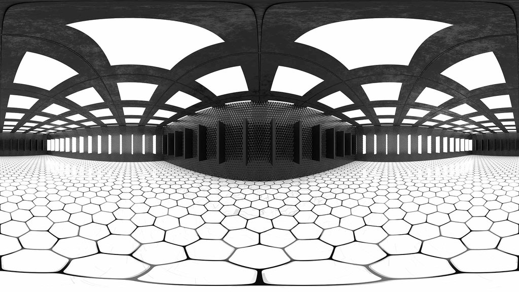 Futuristic Hex Grid Hall HDRI | Futuristic Environments HDRis | BlenderKit