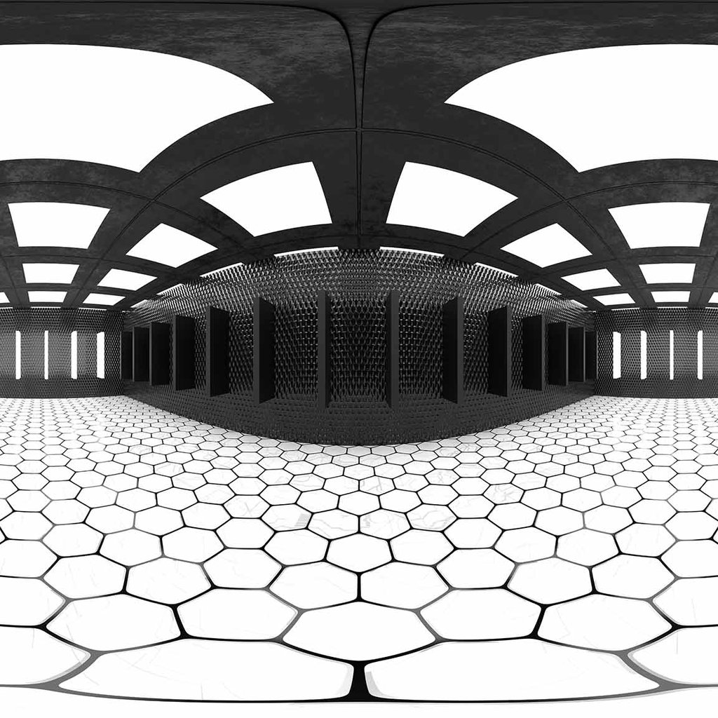 BlenderKit | Download the Futuristic Hex Grid Hall HDRI hdr