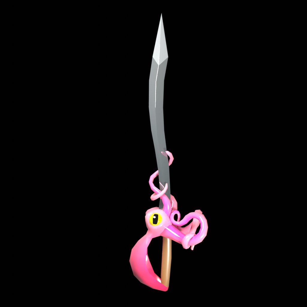 Octopus Sword - Lowpoly | FREE 3D Sci-Fi models | BlenderKit