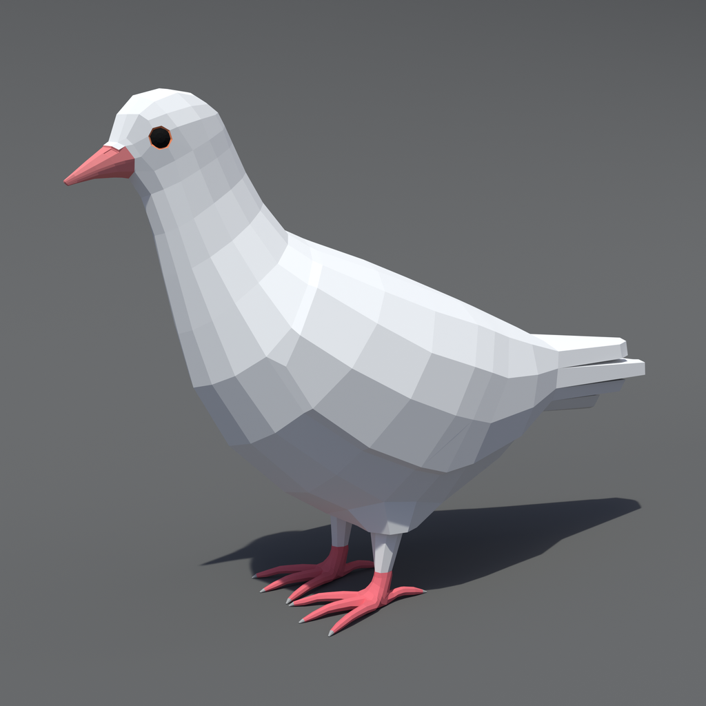 BlenderKit | Download the Low Poly White Pigeon model