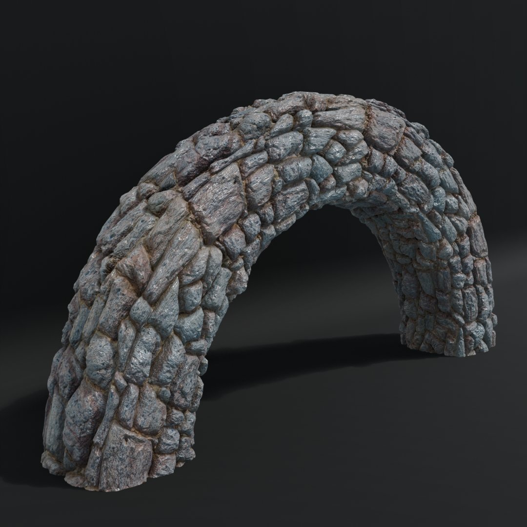 Stone Arch Rough Grey Rock | Buildings models | BlenderKit