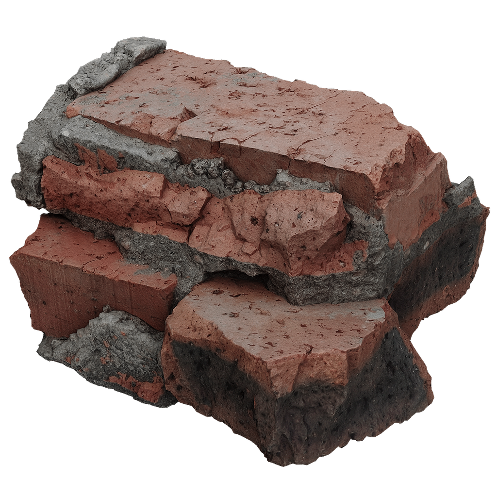 A broken piece of brick wall scan | Architecture models | BlenderKit