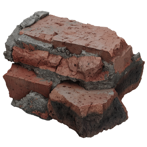 A broken piece of brick wall scan | Architecture models | BlenderKit