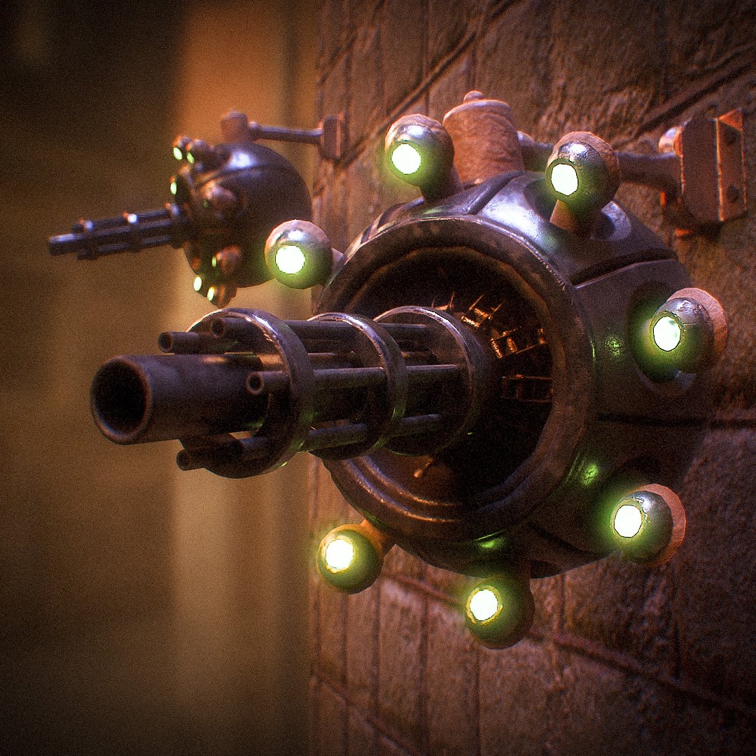 CCTV Gun Turret | Sci-Fi Weapons models | BlenderKit