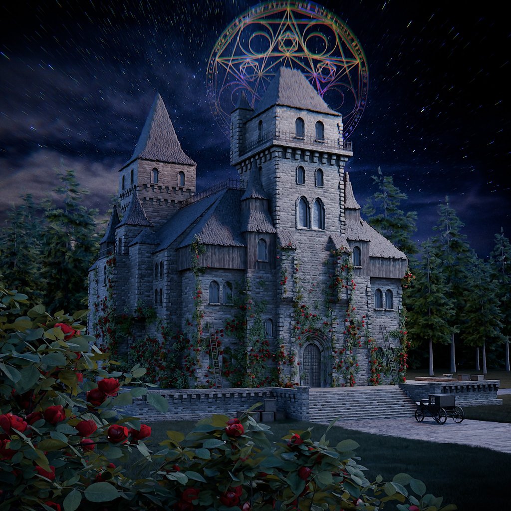 Rose Castle | Fantasy scenes | BlenderKit
