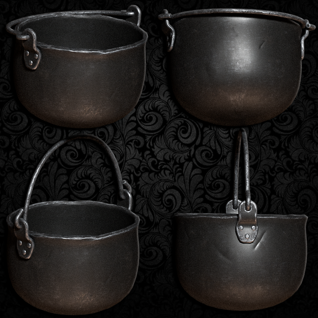 Medieval travel cooking pot | Interior Decorations models | BlenderKit