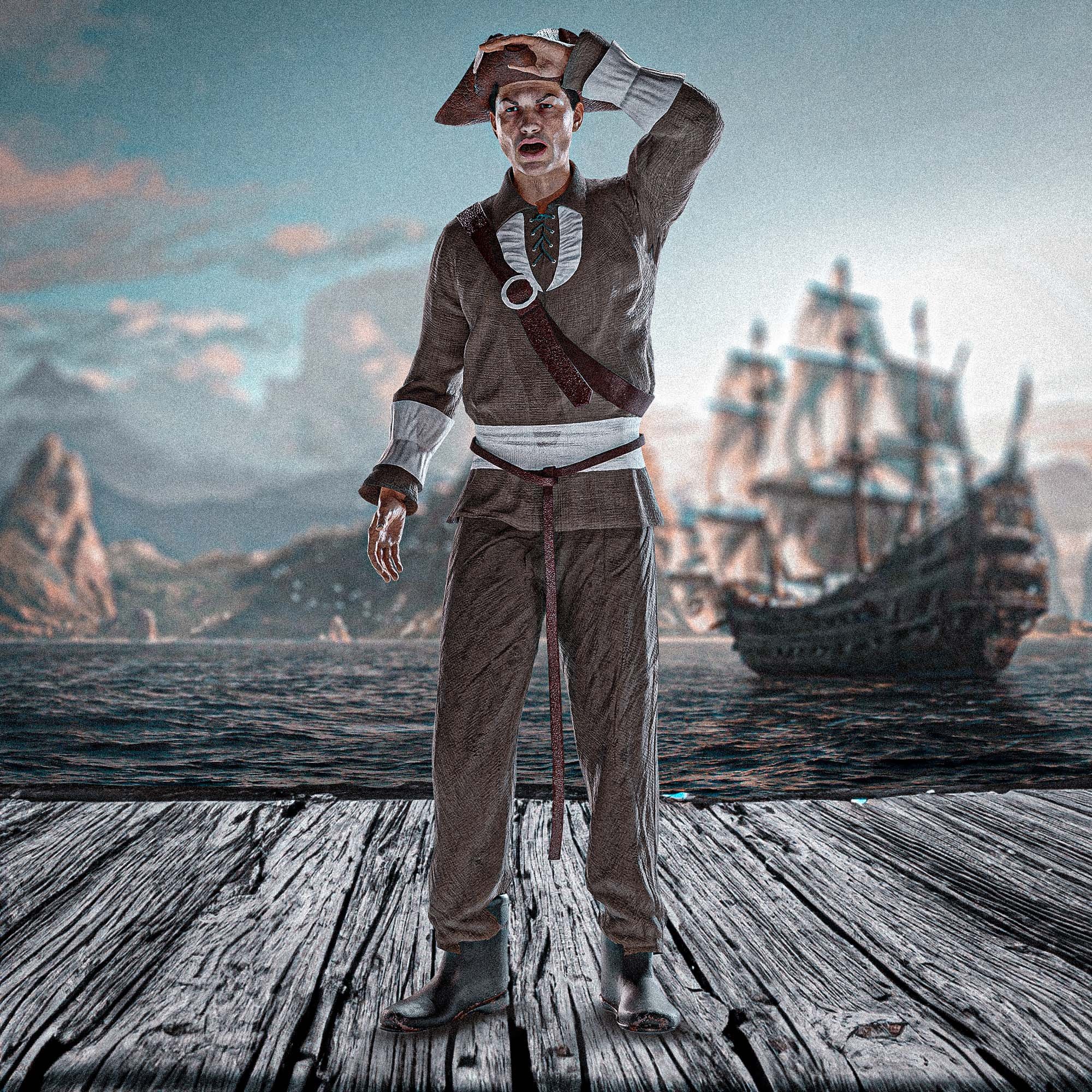 Pirate soldier | FREE Military Characters models | BlenderKit