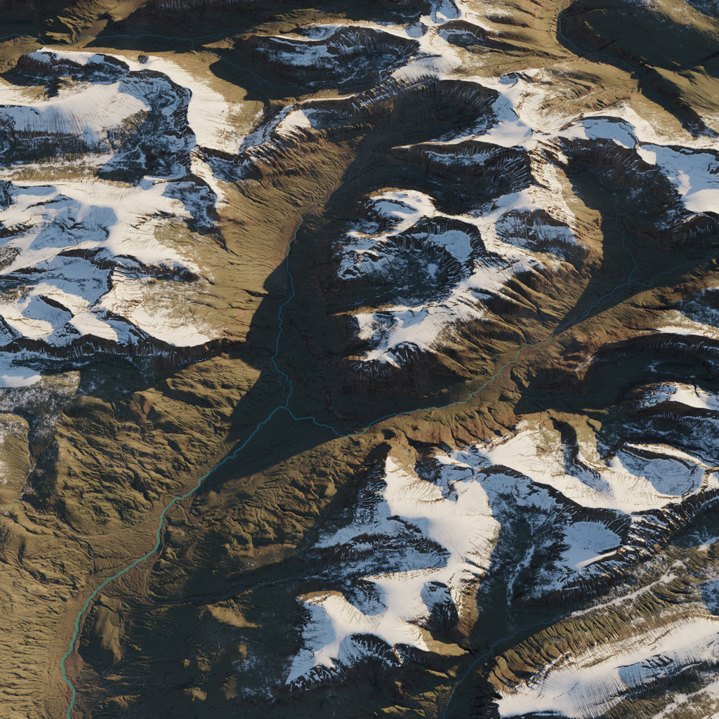 Large Mountain Terrain Environment | Terrains models | BlenderKit