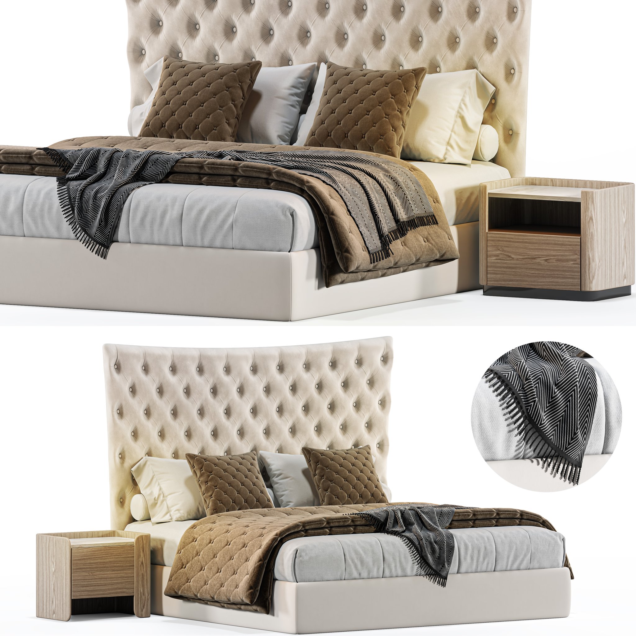 Bed LA GARD by cazarina | Beds models | BlenderKit