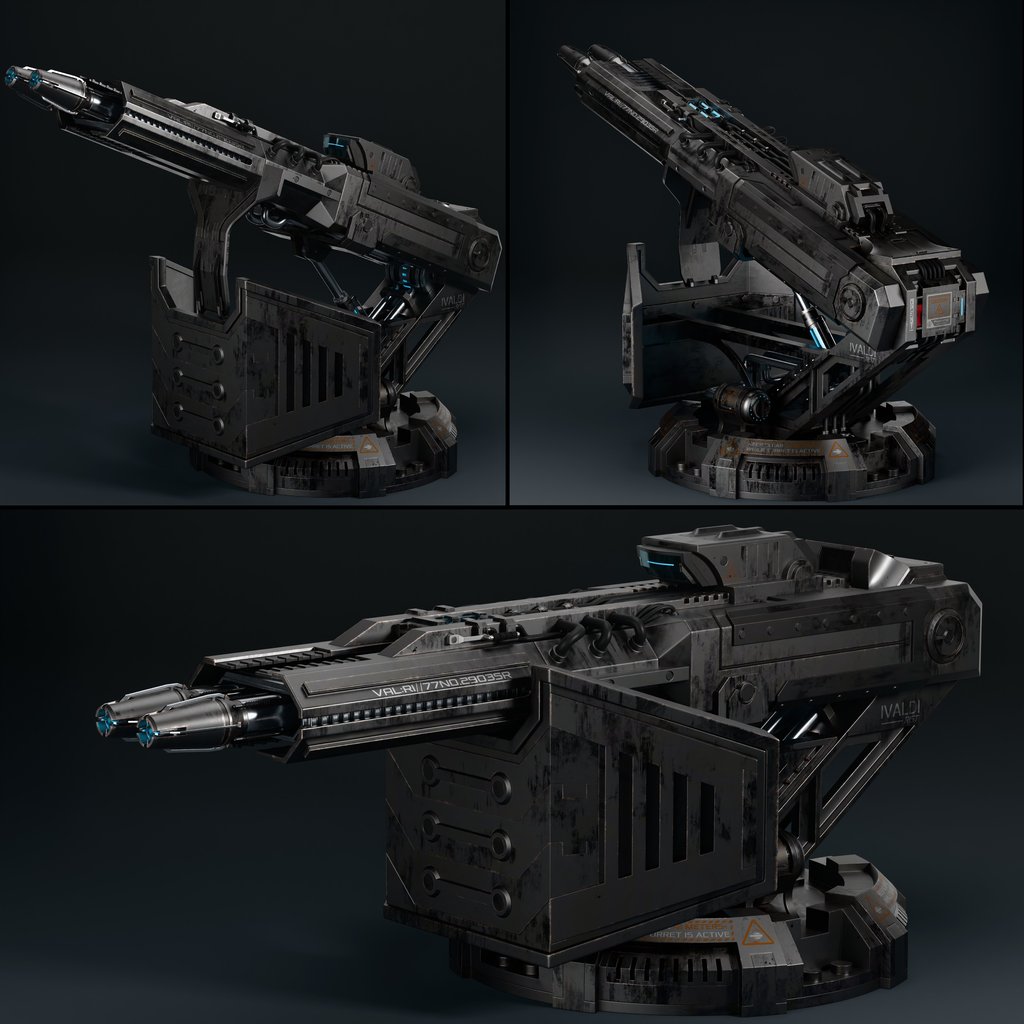 RIST Automated turret | Sci-Fi Weapons models | BlenderKit