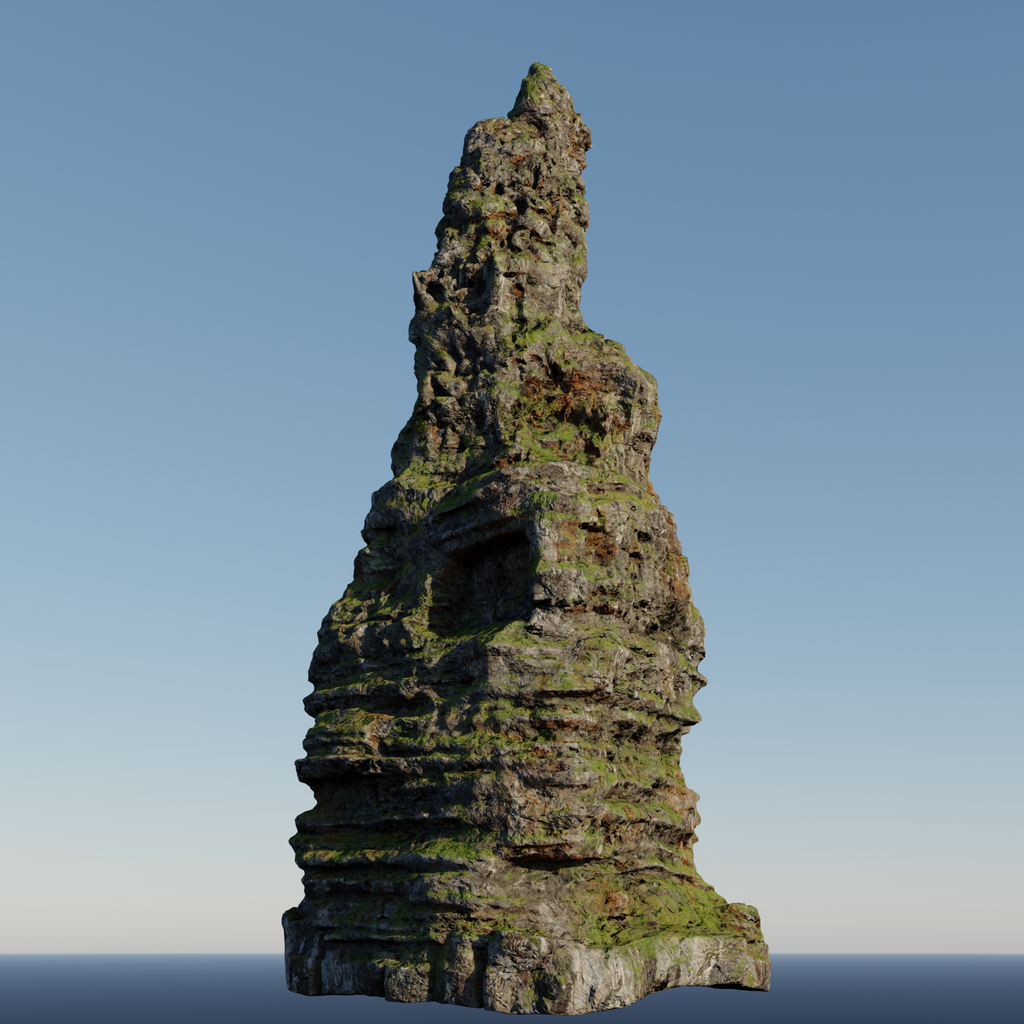 Green Moss Rugged Rock Formation Modular | Environment Elements models ...