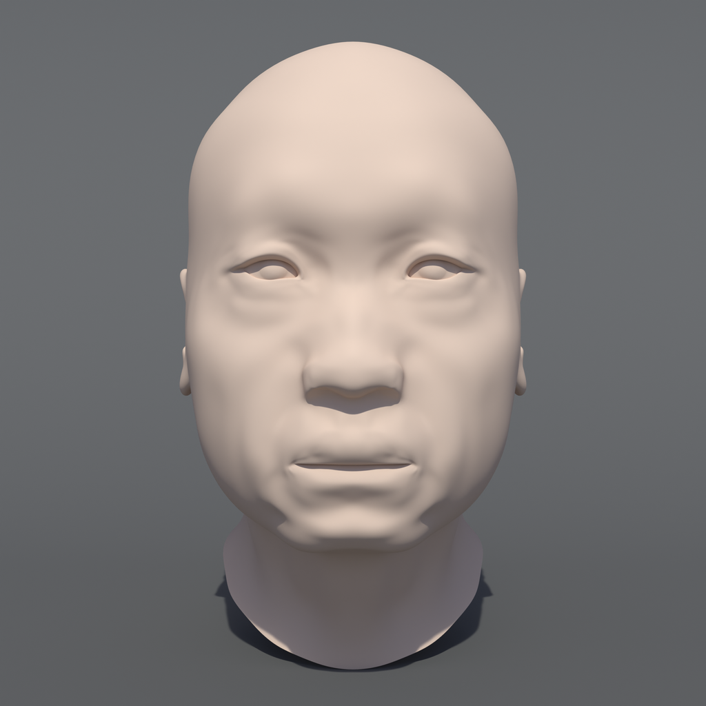 Asian Man Head Base Mesh | Human Heads models | BlenderKit