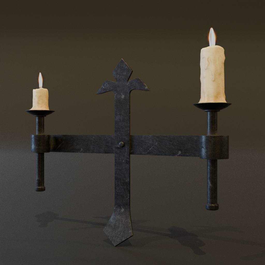 Halloween Candle Holder Wall | Holiday Decorations models | BlenderKit