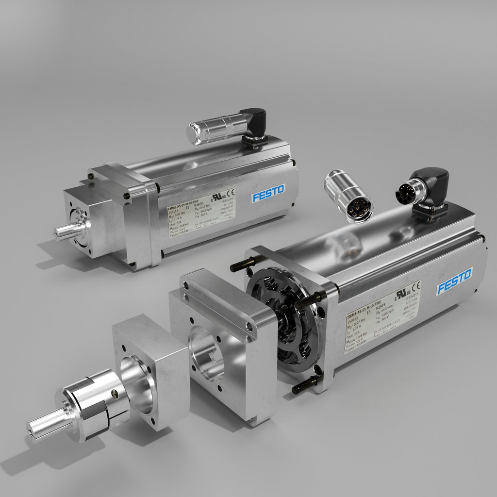 Festo delta robot drive motor rev1.1 | FREE Robotics models | BlenderKit