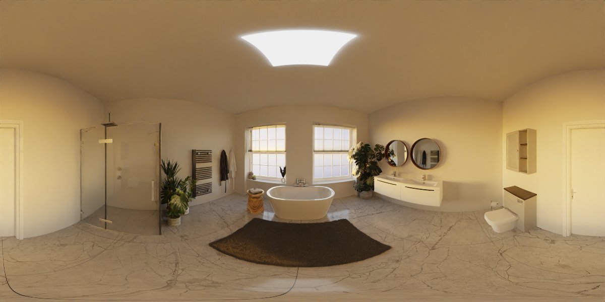 Big Bathroom Morning | Interiors HDRis | BlenderKit