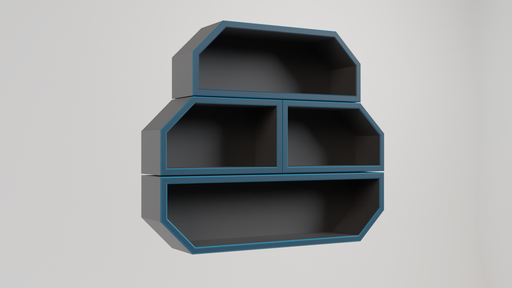 Sci-Fi Low Poly Shelf | Bookcases models | BlenderKit