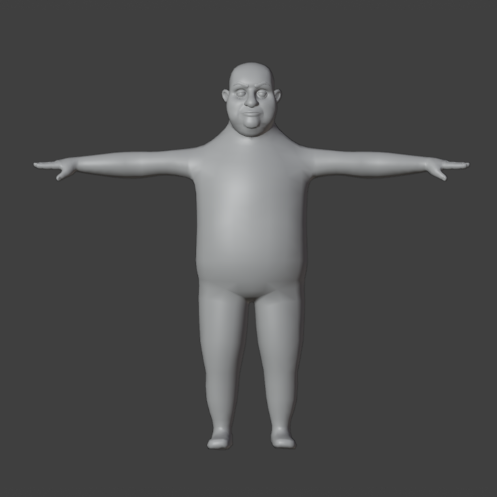 Chubby Heavyset Male Base Mesh | Anatomy models | BlenderKit
