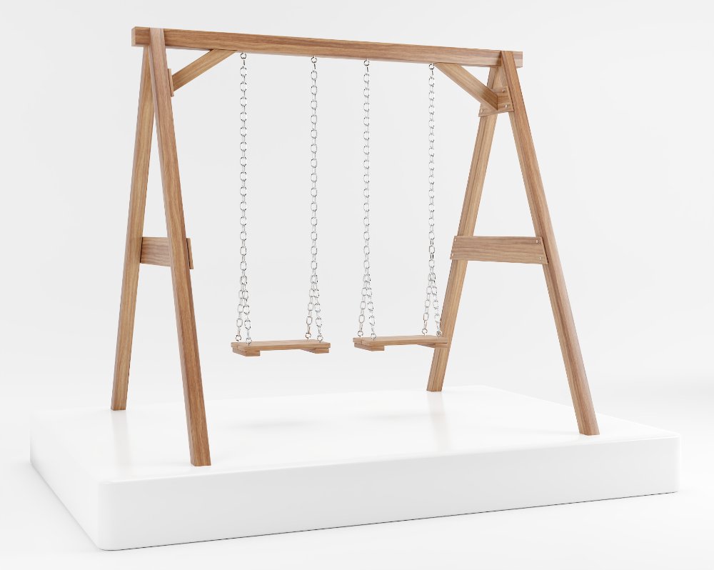 Double wooden swing | Miscellaneous models | BlenderKit