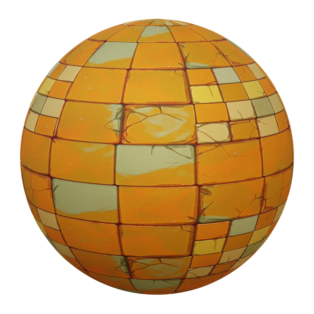 Stylised Orange Game Tiles | FREE tiles materials | BlenderKit