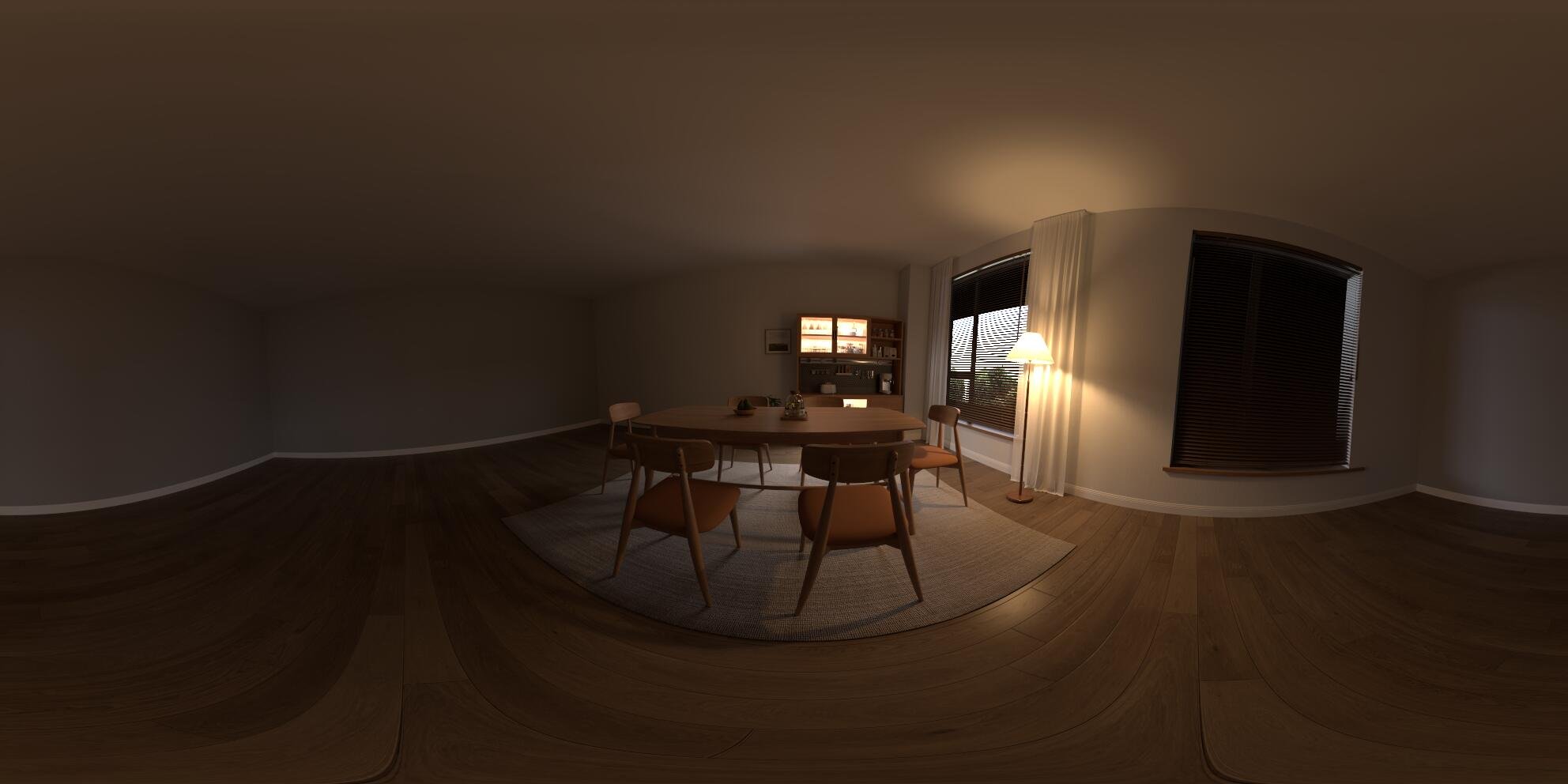 Night Warm Light living room | Interiors HDRis | BlenderKit