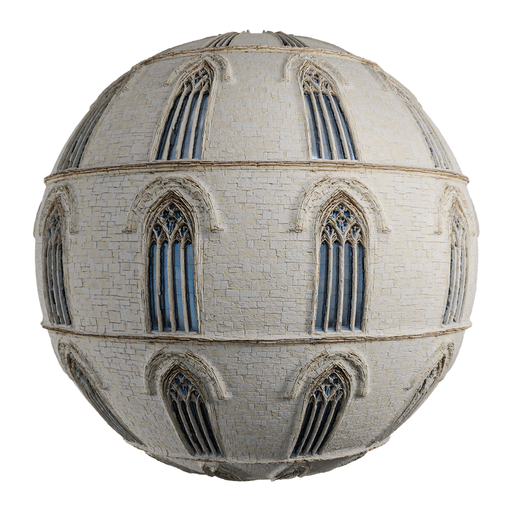 Gothic Windows Facade | FREE ornaments materials | BlenderKit