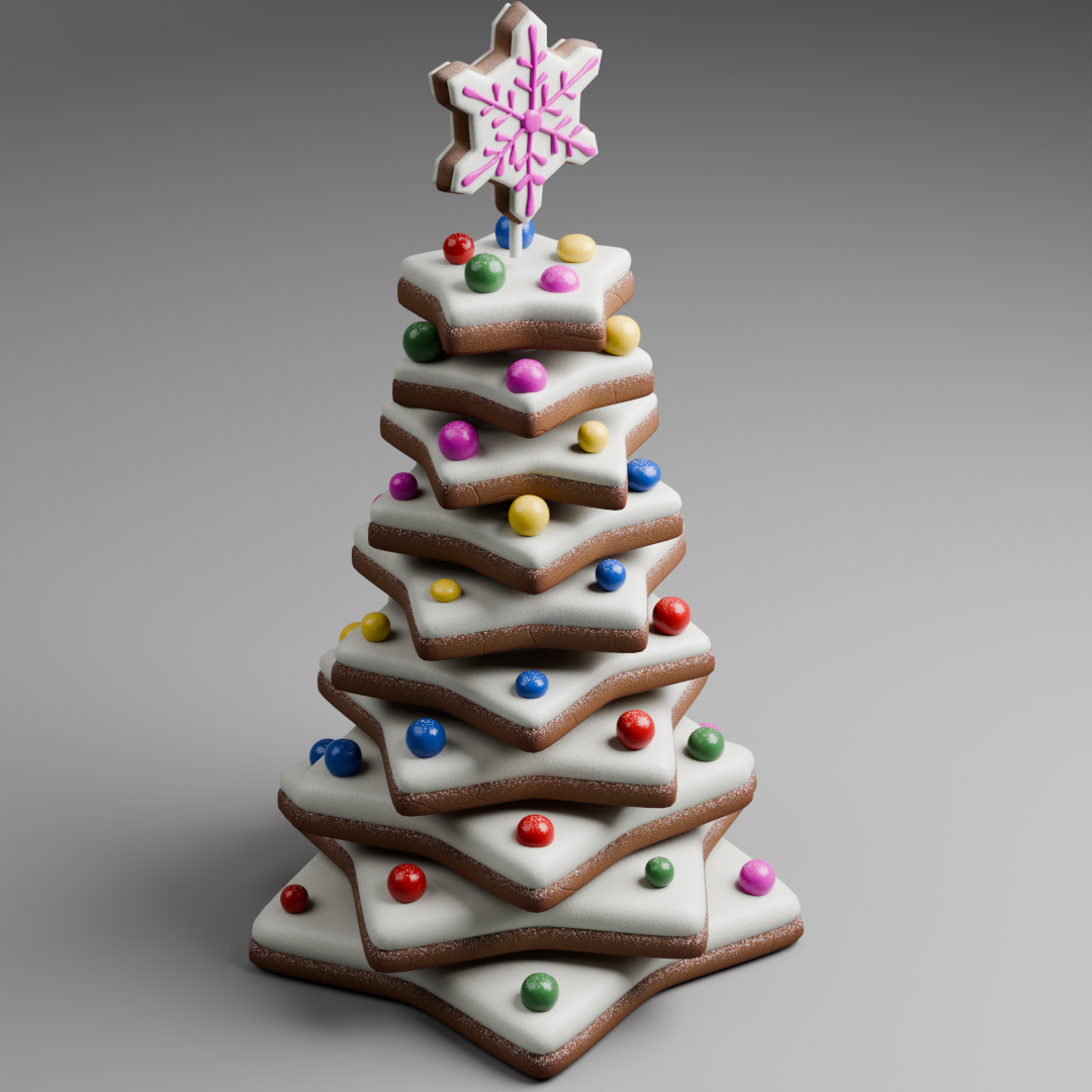 Christmas Tree GingerBread Cookie | Sweets / Desserts models | BlenderKit