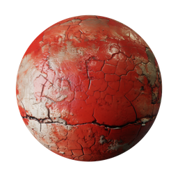 Cracked Red Painted Concrete | FREE concrete materials | BlenderKit