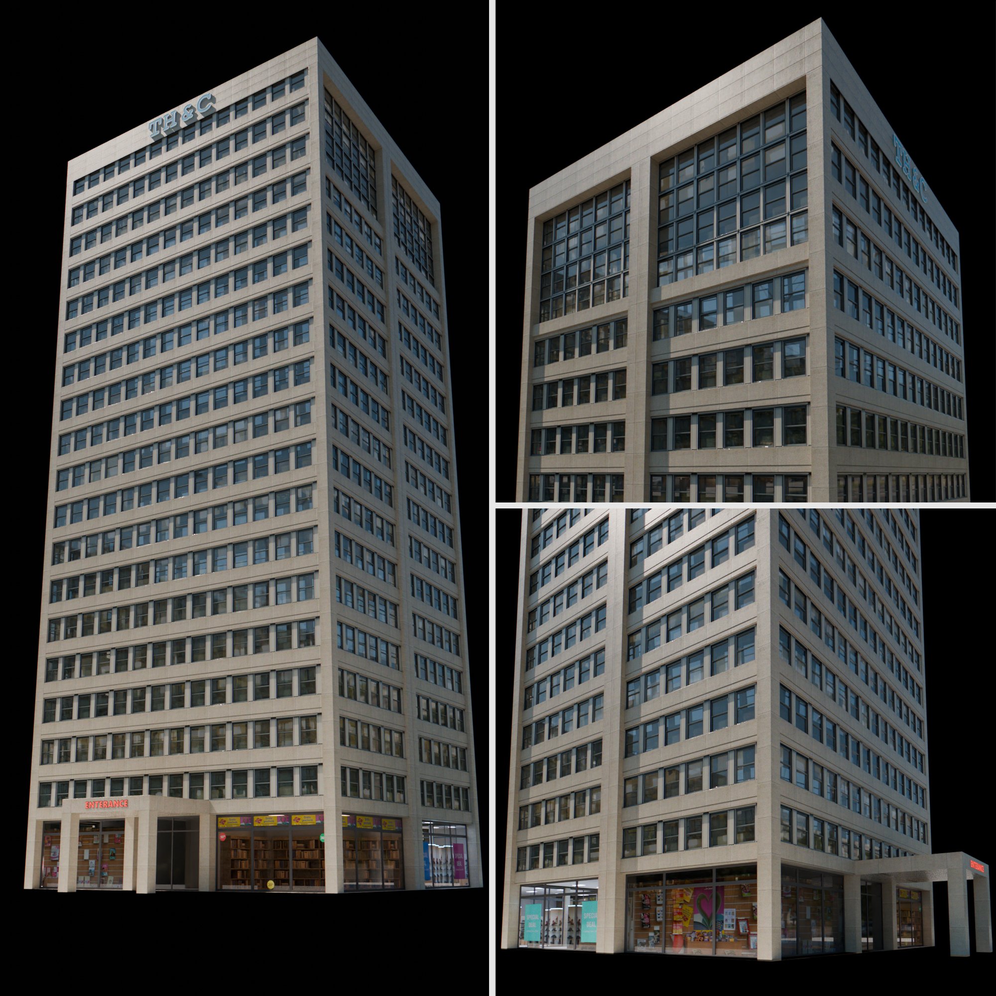 TH&C residential Building | Commercial Buildings models | BlenderKit