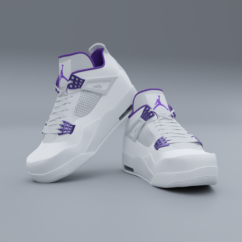 Air Jordan 4 Metallic Purple | Footwear models | BlenderKit