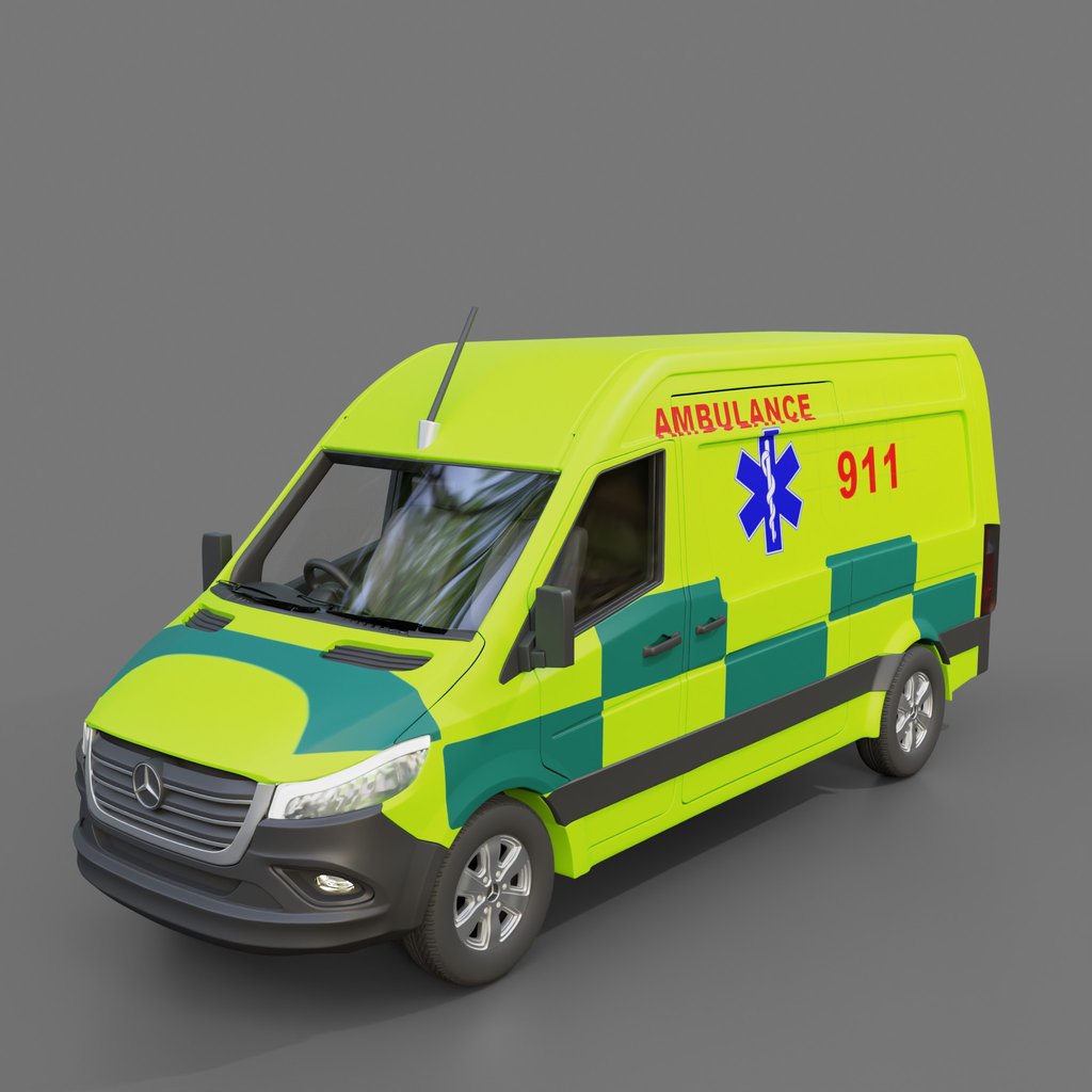 Mercedes Benz Sprinter Ambulance | Vans models | BlenderKit