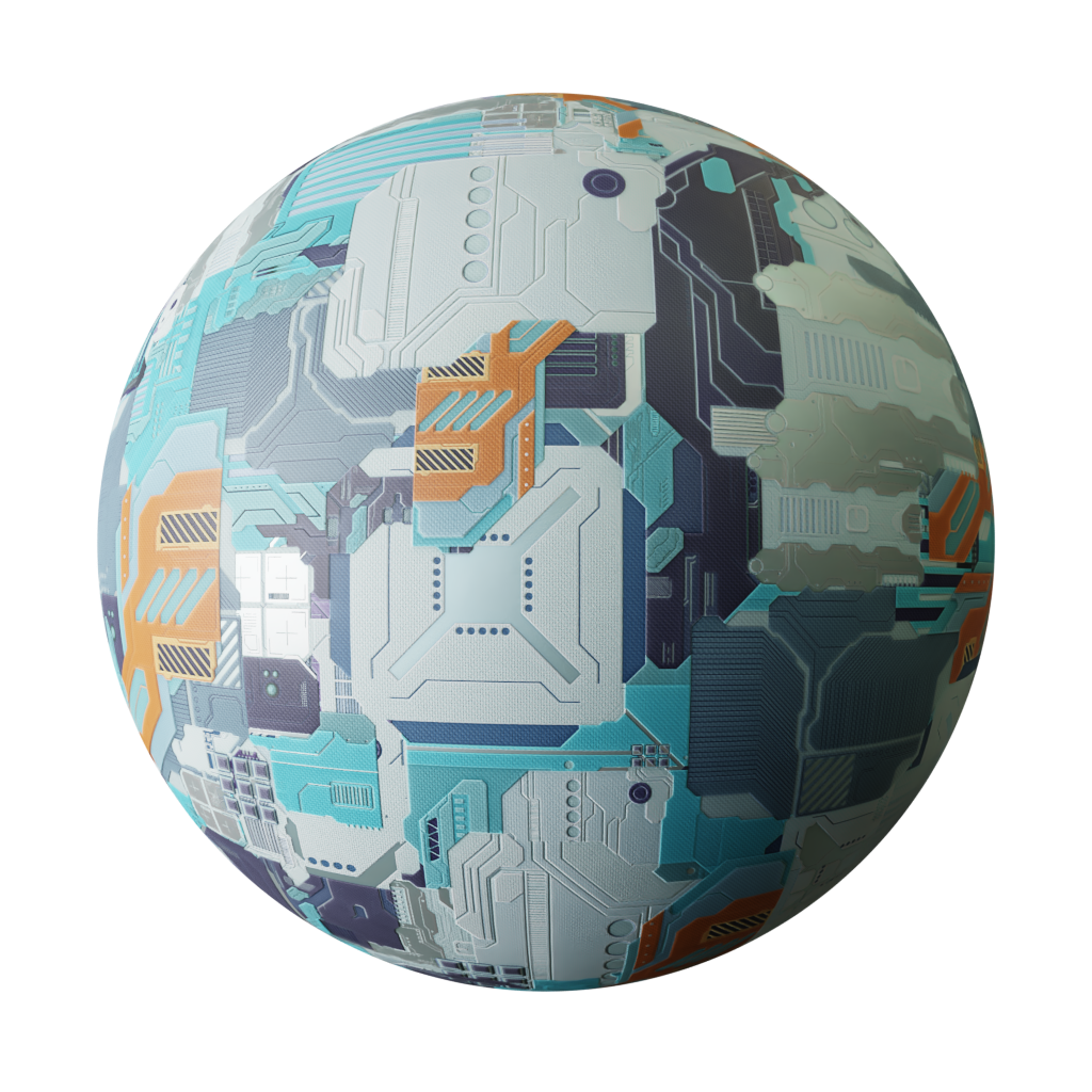 BlenderKit | Download the FREE Computer Chip sci fi colors material