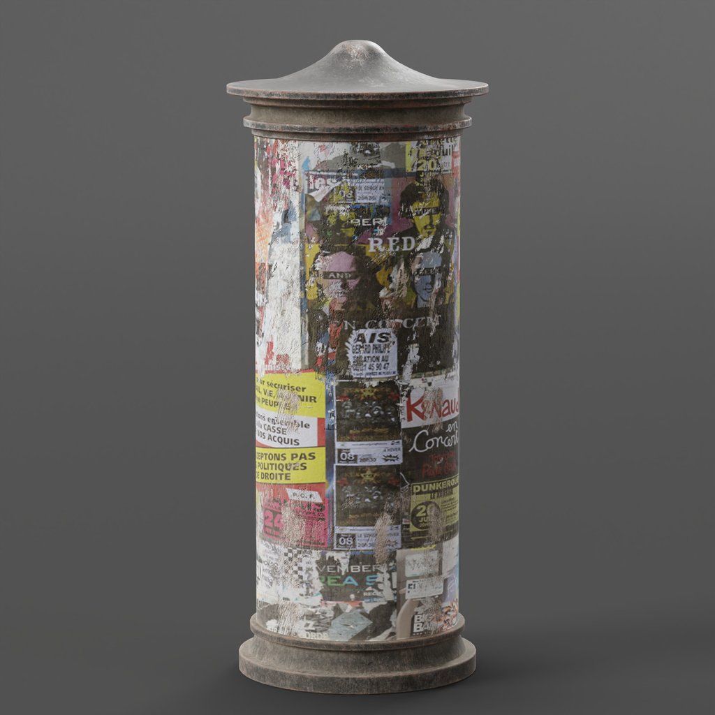 Advertising column | Urban Environment models | BlenderKit