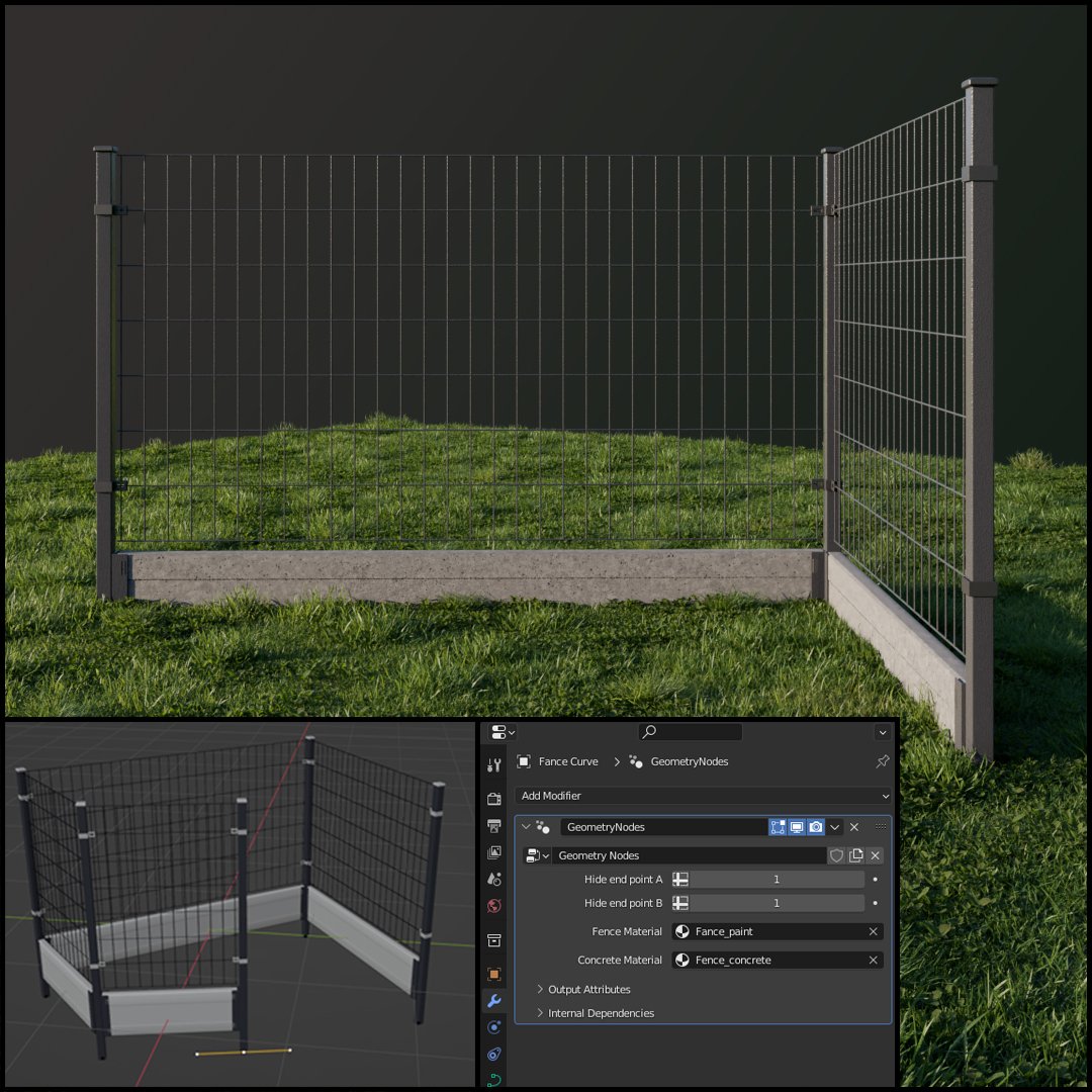 Procedural fence | Fences models | BlenderKit
