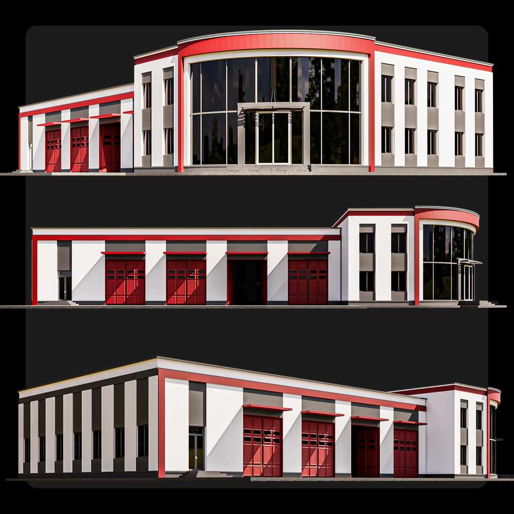 FireStation 02 | FREE Commercial Buildings models | BlenderKit